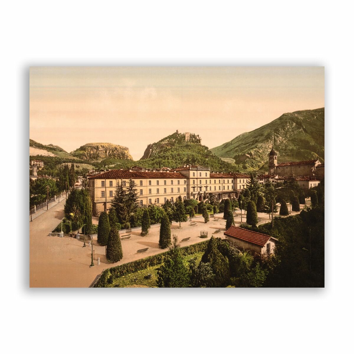Постер, плакат на бумаге / Albergo, general view, Arco, Lake Garda, Italy / Размер 30 x 40 см
