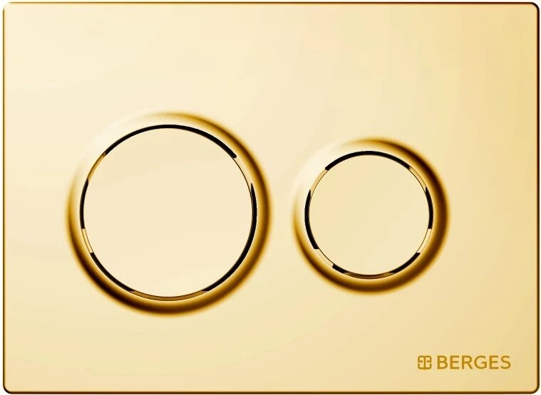 Кнопка смыва Berges Novum O9 040069M для инсталляции, золотой матовый