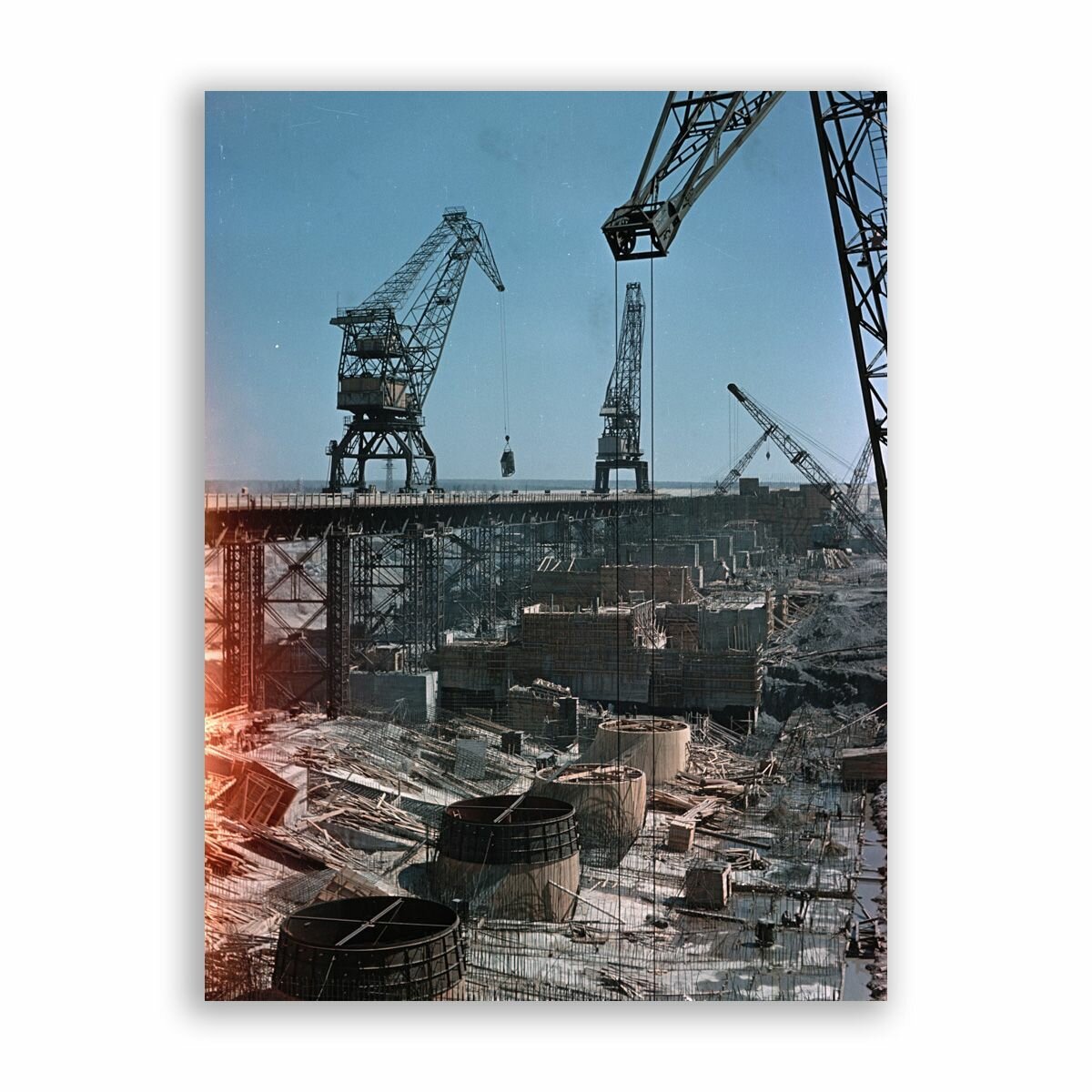 Советский постер, плакат на бумаге / Советское строительство / Размер 40 x 53 см