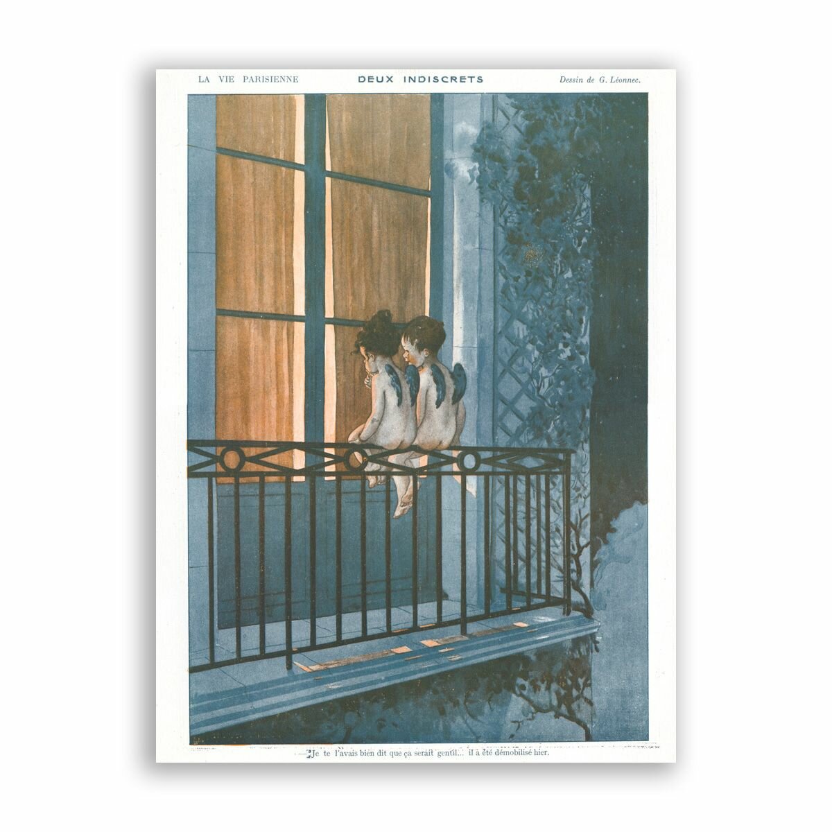 Постер на бумаге в стиле Пин-ап / La Vie Parisienne - Deux Indiscrets / Размер 30 x 40 см