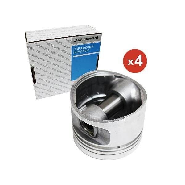 Комплект поршней 2112 (4 поршня + 4 пальца) ремонтный размер 82,4 Класс A (двигатель 2112)