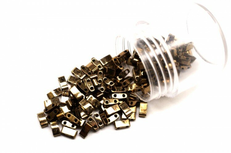 Бисер японский MIYUKI Half TILA #0457 бронза, металлизированный, 5 грамм