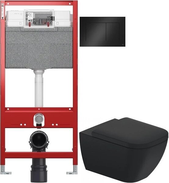 Комплект подвесной унитаз Duravit Happy D.2 2222098900 + 0064591300 + система инсталляции Tece 9300302 + 9240407