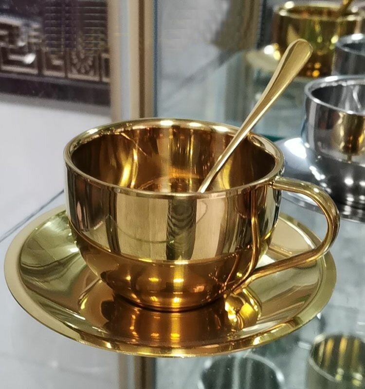 Миланская кофейная чашка, золото, 180 мл