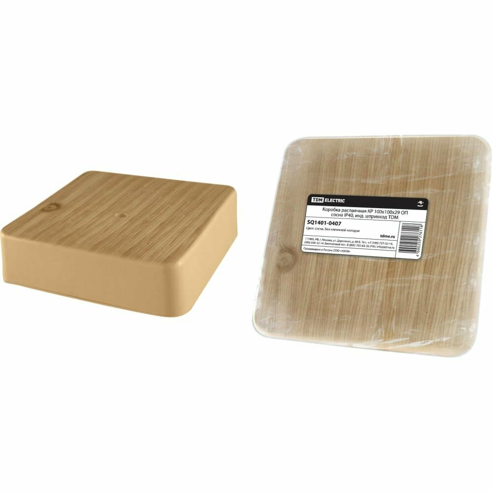 Коробка распределительная TDM ELECTRIC 100х100х29мм IP40 4 входа бежевая SQ1401-0407