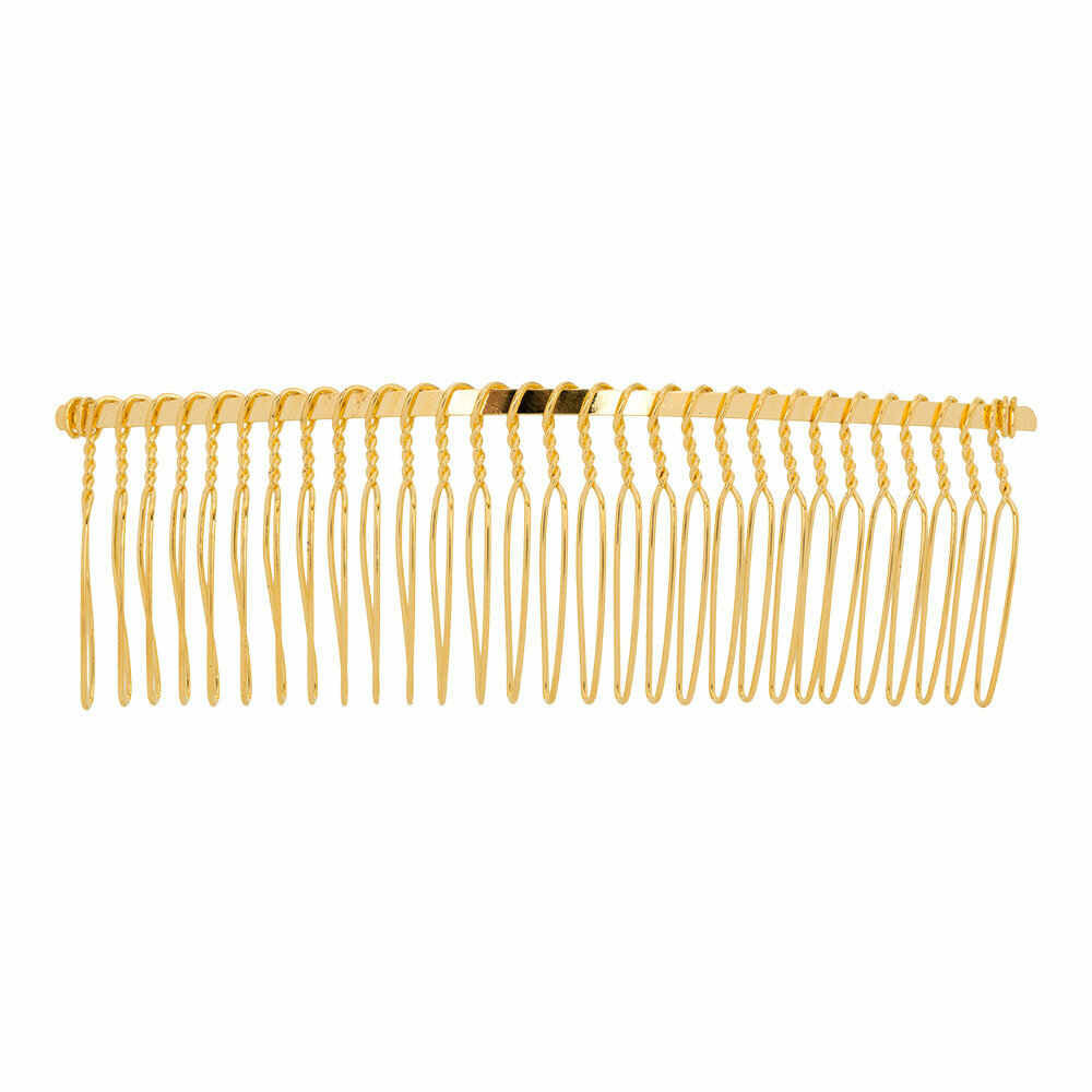 Гребень HCM-03 3.8 x 12 см 1 шт №02 под золото