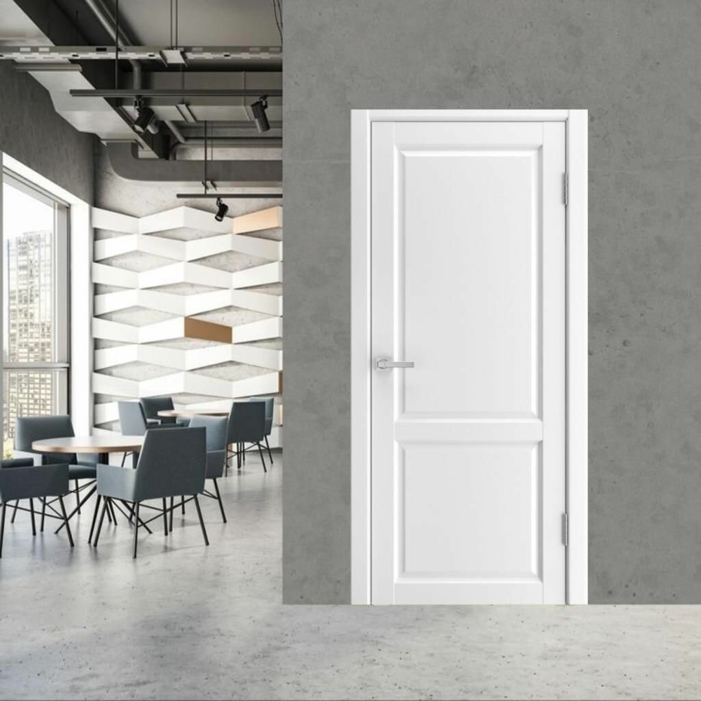 Дверь межкомнатная Сильвер (эмалит белый) Paputin's Doors 800 х 2000 мм