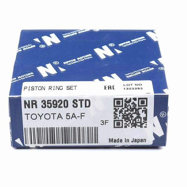 Кольца поршневые Nippon Motors NR-35920-STD Toyota Corolla, Sprinter, Levin, Ceres, Trueno, Marino (AE100, AE110); Carina (AT192, AT212) 5A-FE OEM 13011-15100, 13011-15120