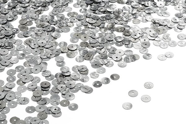 Пайетки россыпью TBY плоские, 6 мм, цвет 02 металлик, 50 г (TBY. FLK022.02)