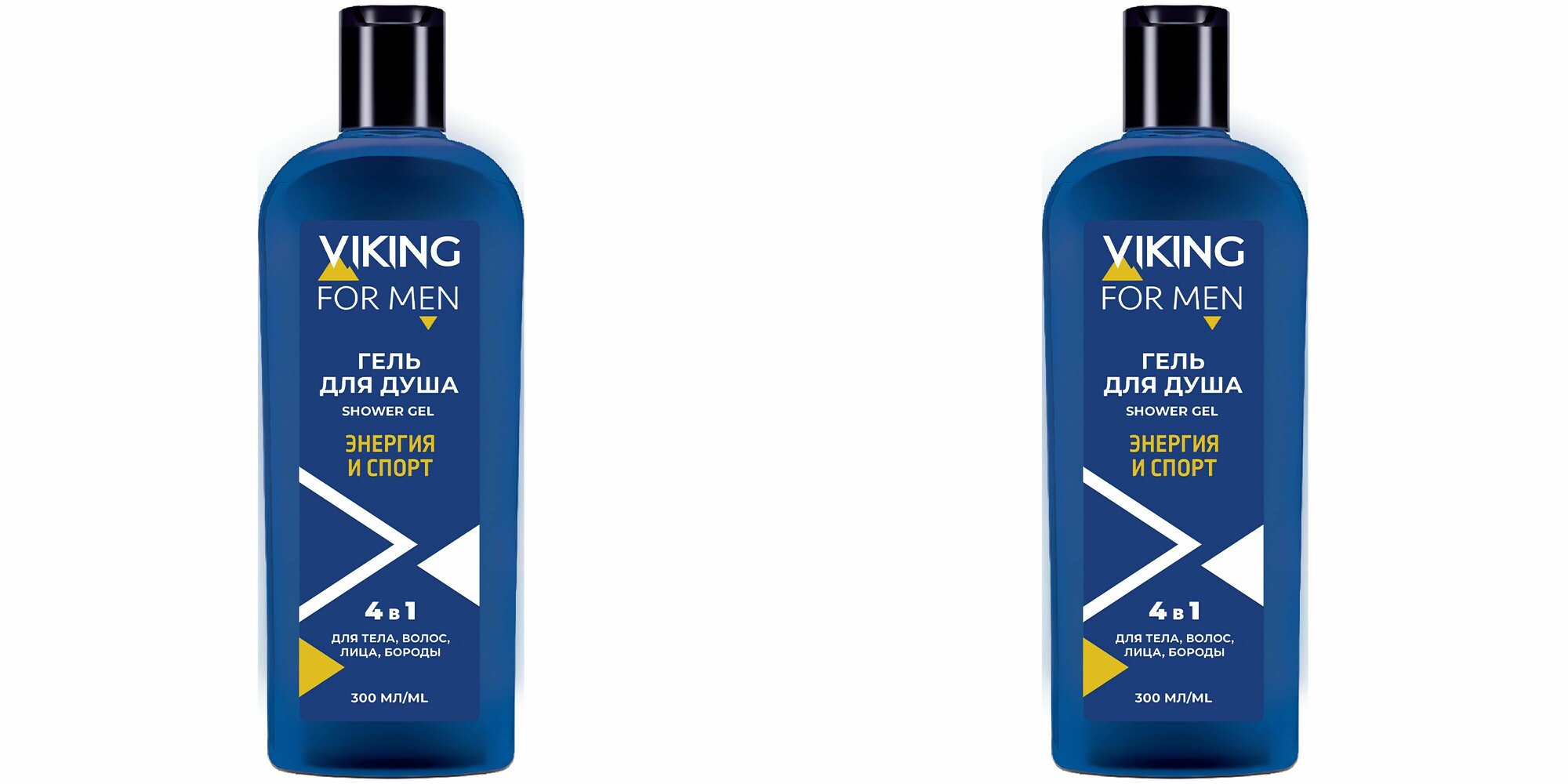 Viking гель для душа 4 в 1 "Sport Energy" для тела, волос, лица, бритья, 300 мл - 2 уп.