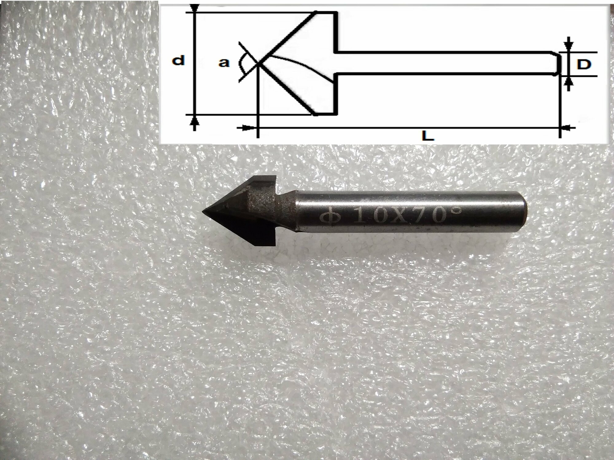 3DV61070 d-10/ h-11/ a-70/ D-6/ L-50. X series V-образная фреза для ЧПУ станка.
