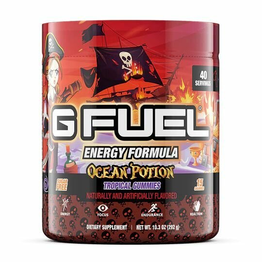 Сухой энергетик GFUEL Ocean Potion (Ананас, Кокос), 40 порций, 280 г