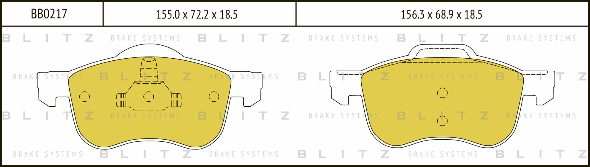 Blitz колодки тормозные дисковые передние volvo s80 98- bb0217