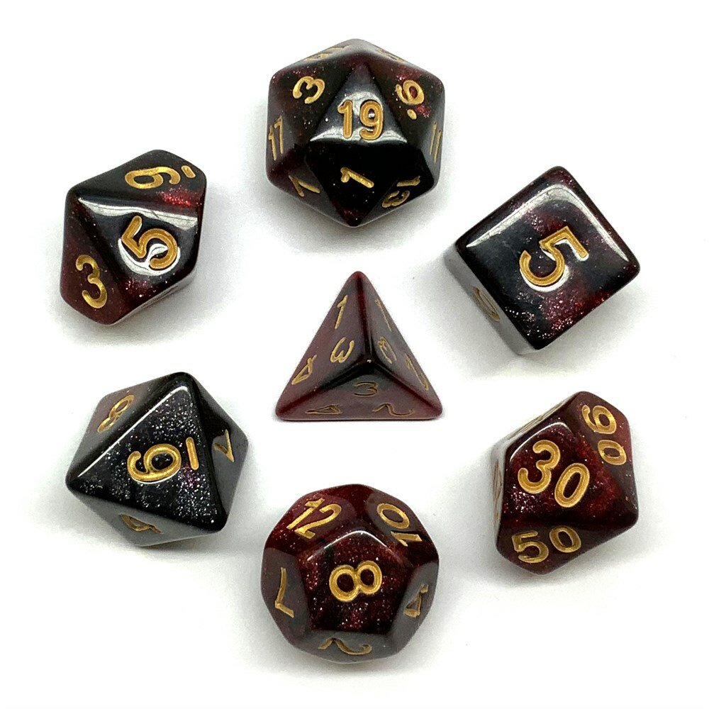 Ork's Workshop Кубики ДнД (7 шт) / Дайсы для DnD / Dungeons & Dragons / RPG / Волшебный гранит