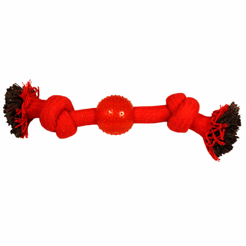 Игрушка для собак "Веревка-канат, 2 узла и мяч", 23см, бренд Triol