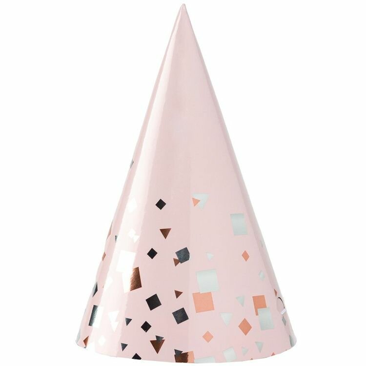 Колпак Конфетти Party розовый 6 шт