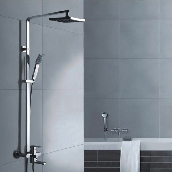 Смеситель для ванны HOFFNUNG HFG-8001 с регулировкой высоты и тропическим изливом Хром