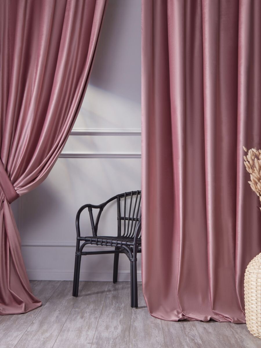 Шторы Бархат розовые