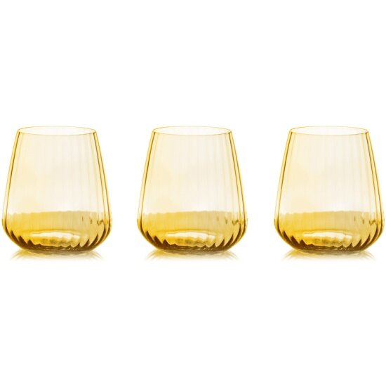 Набор стаканов для виски LE Stelle 6 шт, 0.45л "Opium" (янтарный) в подарочной упаковке.