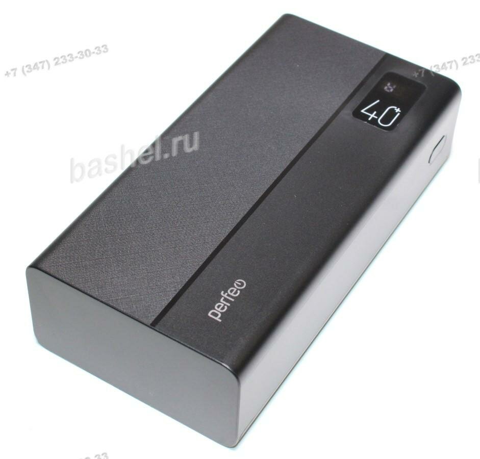 Внешний аккумулятор 40000mAh Perfeo MOUNTAINS Powerbank, LED дисплей/PD + QC 3.0/Type-C/4 USB/Выход 3A черный