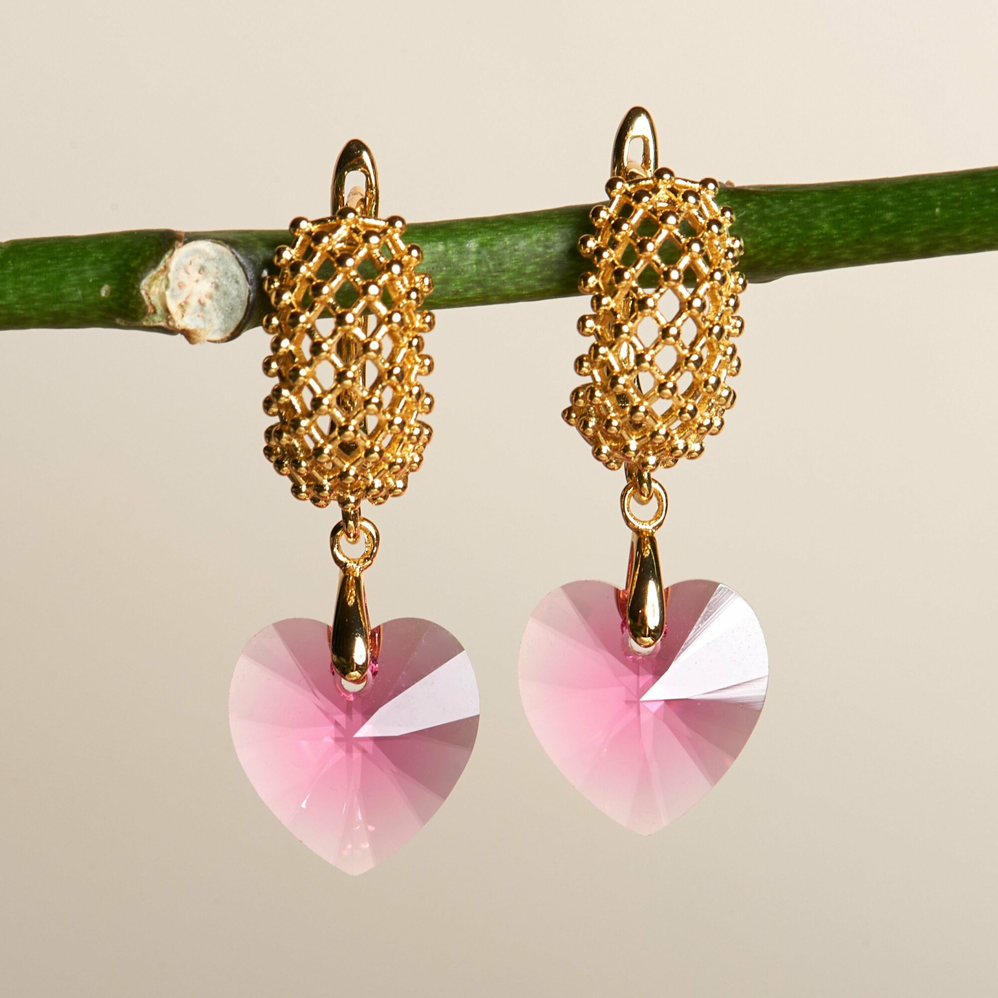 Серьги, кристаллы Swarovski, стекло, кристалл