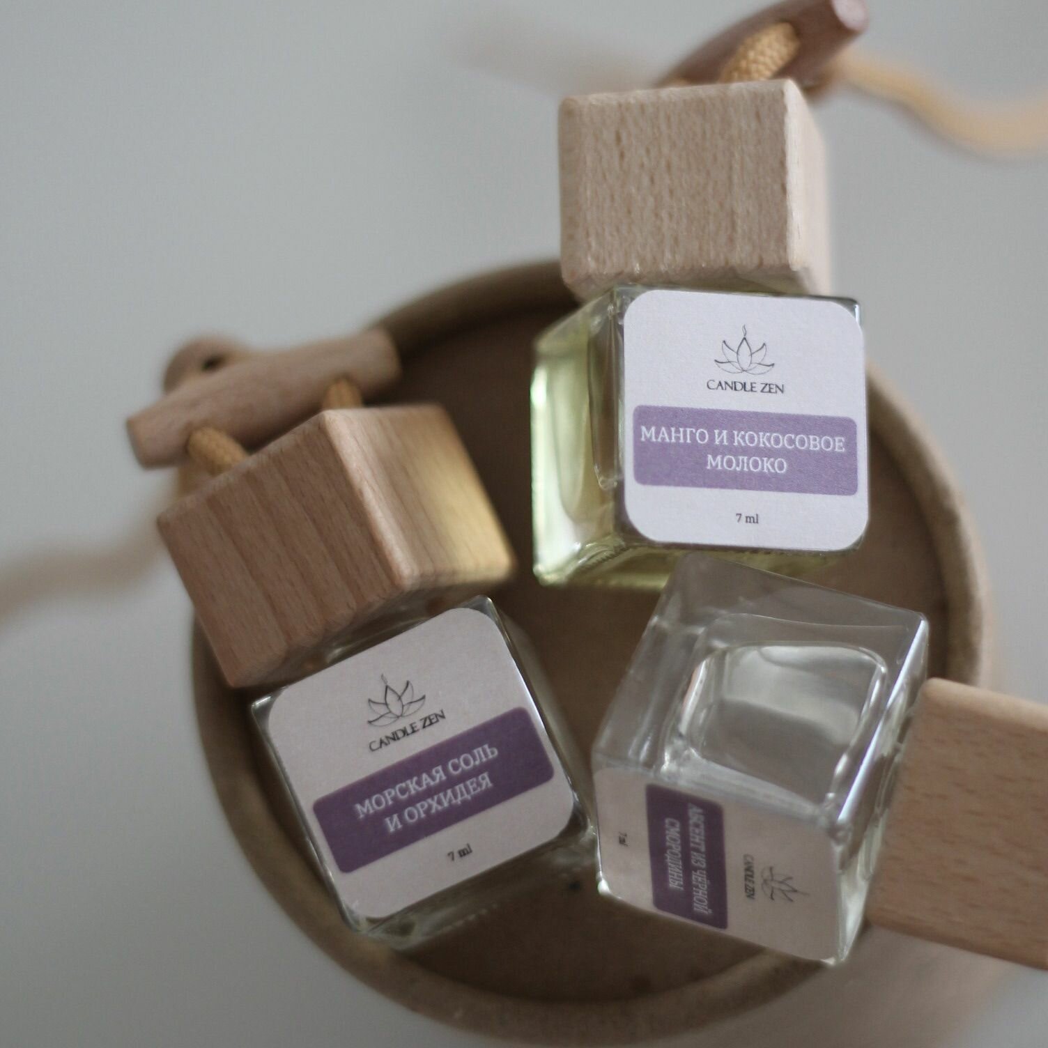 Набор автопарфюма, диффузор/ ароматизатор для машины FEEL BOX , 3 шт, Candle Zen