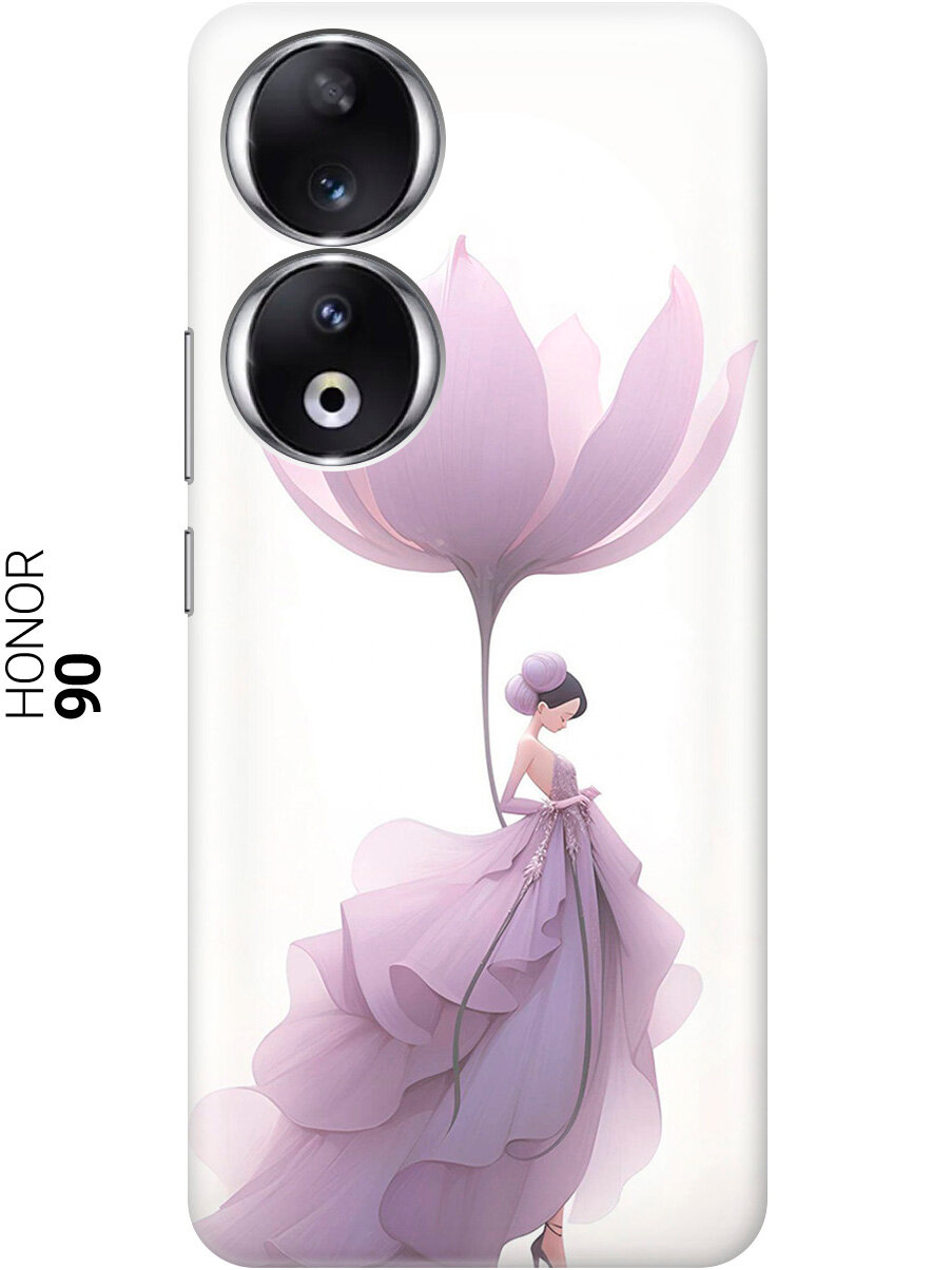 Силиконовый чехол на Honor 90 / Хонор 90 с рисунком "Цветочная девушка"