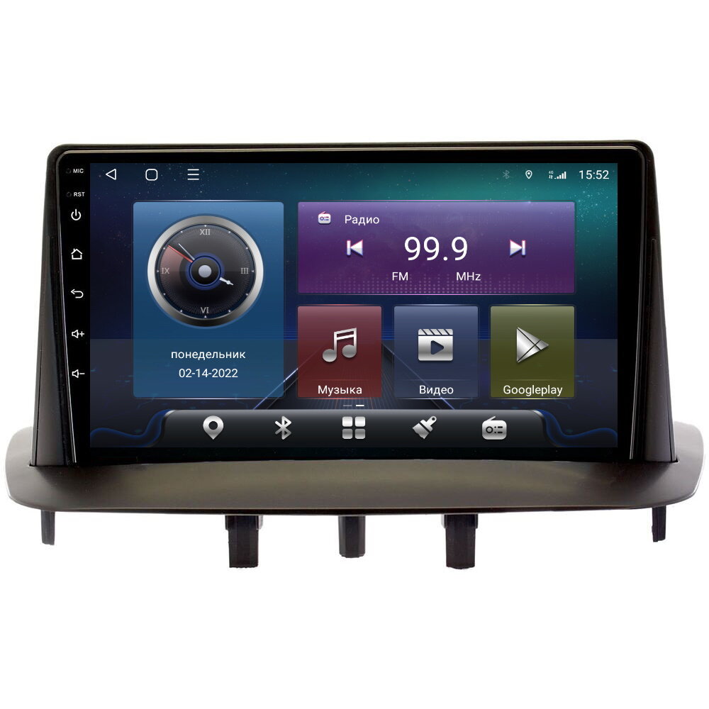 Магнитола CRS-300 Рено Меган 3 Renault Megane III, Fluence I 2009-2016 - Android 13 - Процессор 8 ядер - Память 6+128Gb - Carplay - DSP 36 полос - 4G(Sim)