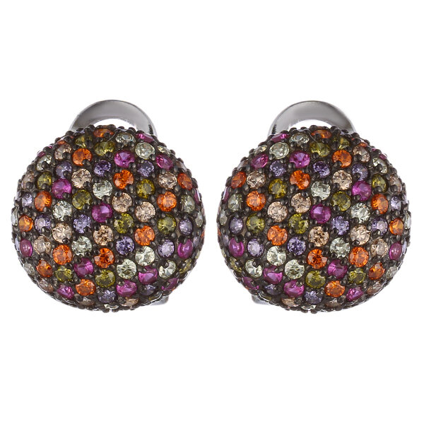 Серьги, серебро, 925 проба, фианит