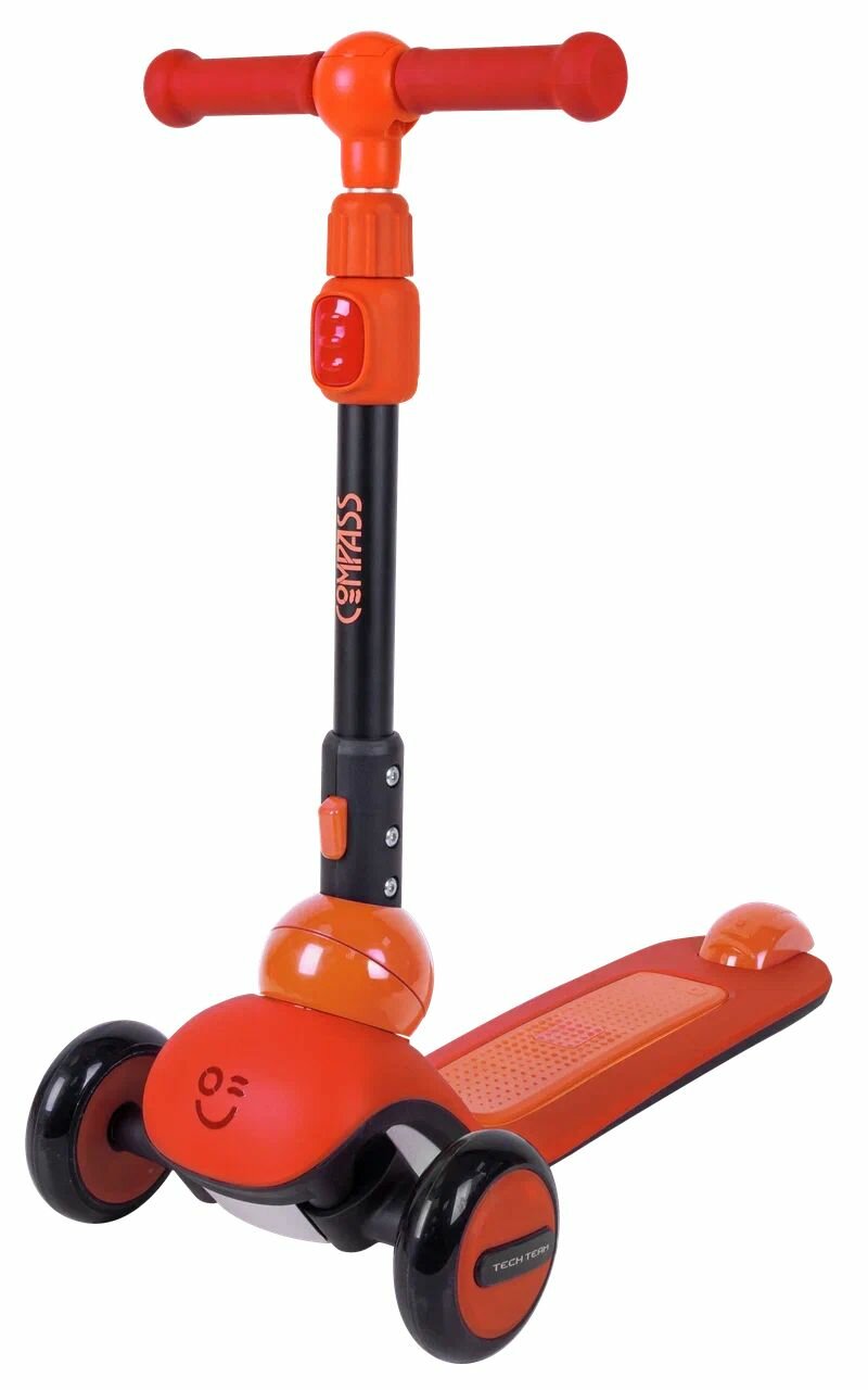 Детский самокат Compass red/orange 1/4, Tech Team, для городских прогулок и активного катания