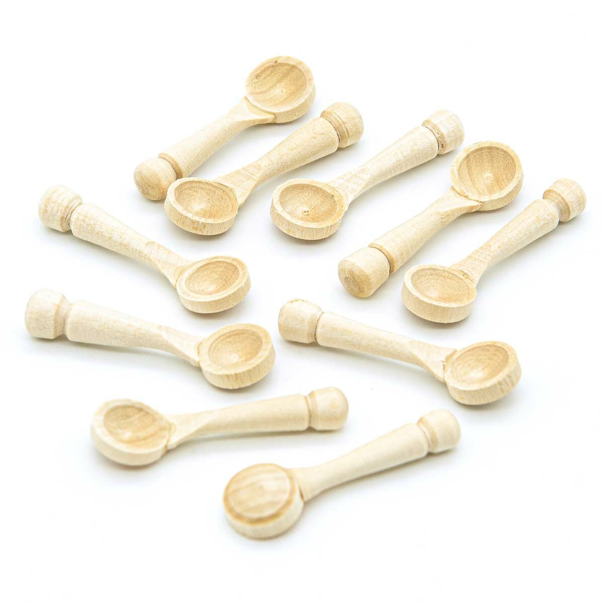 Заготовка деревянная для творчества 'Ложка мини', 10 шт, 0,9*4,4*1,3 см, Айрис