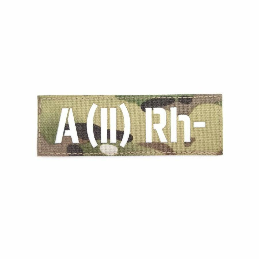 Нашивка , патч (шеврон) 10,5*3,5 см Группа крови 2- MC/Белый отражающий, П170