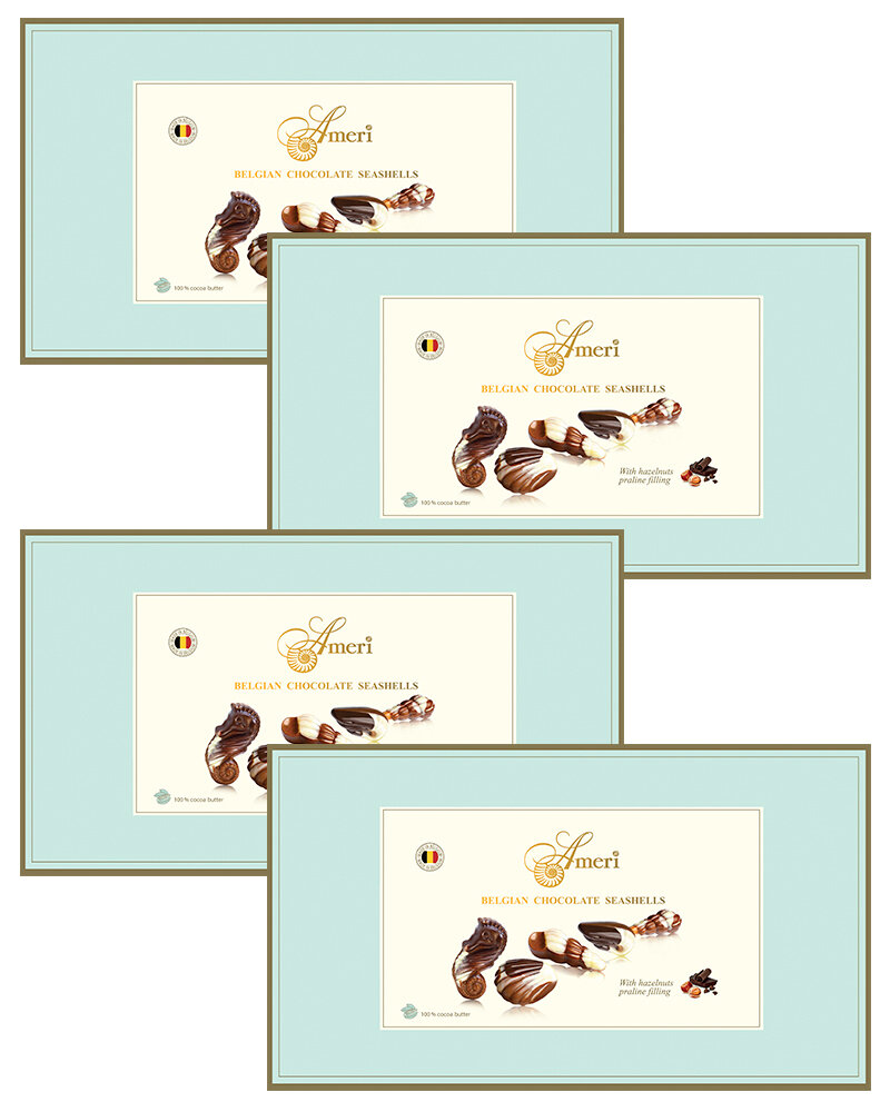 Шоколадные конфеты Ameri с начинкой пралине в мятной упаковке, 500 г. - 4 шт.