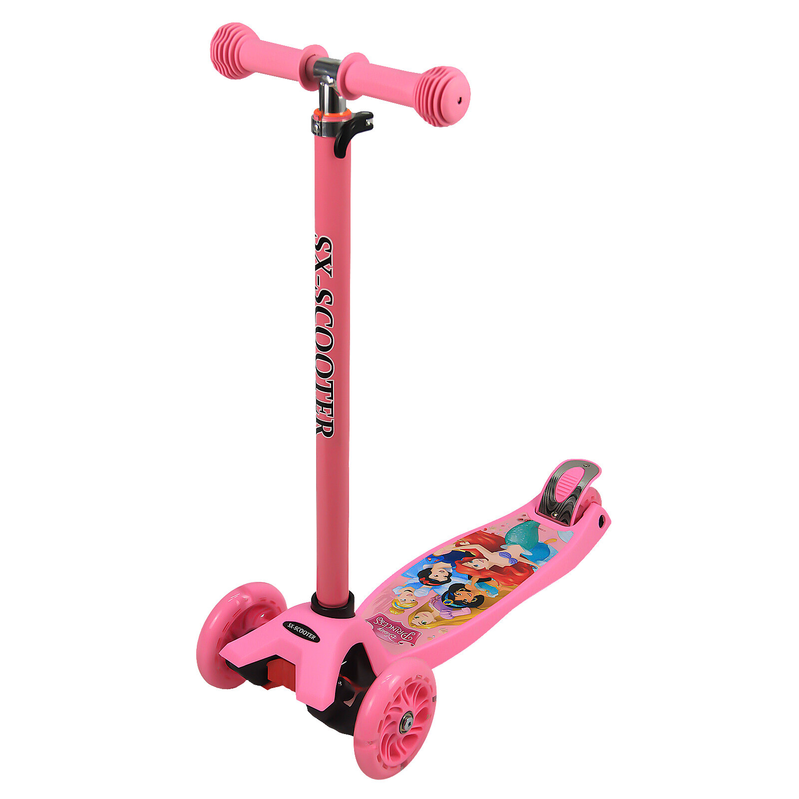 Cамокат трехколесный детский, светящиеся колеса 120 мм, для девочки, 2 года 3 года 5 лет, TOPEMOUNT