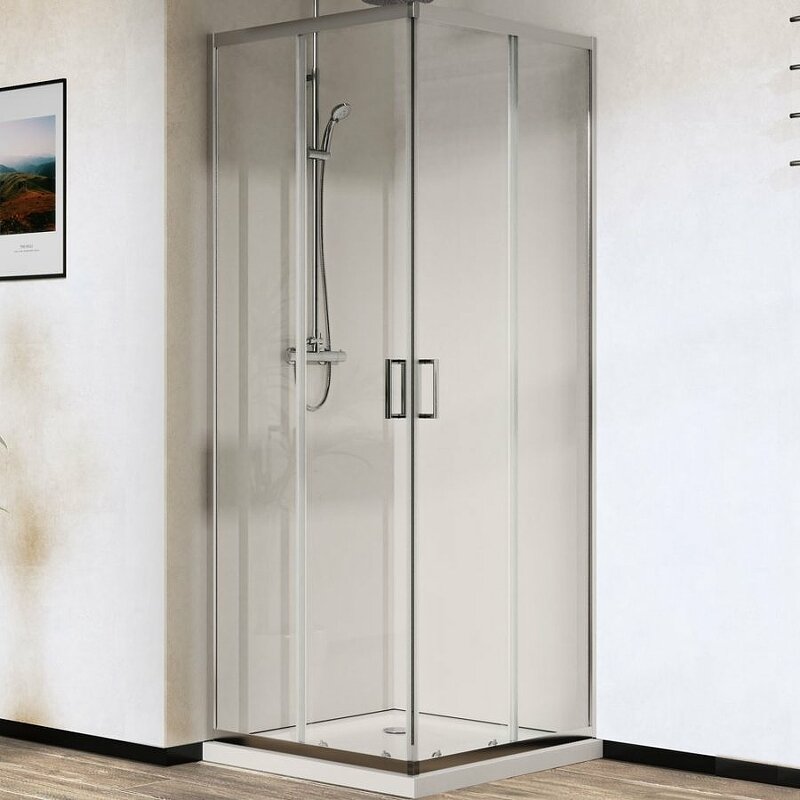 Душевой уголок Vincea City VSS-5CT8010CL 100х80х195 профиль хром, стекло прозрачное