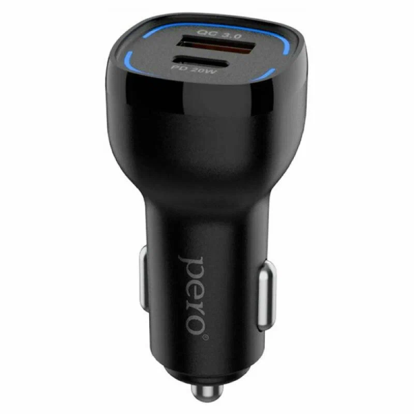 АЗУ PERO AC05 38W USB-A QC3.0/USB-C PD Black