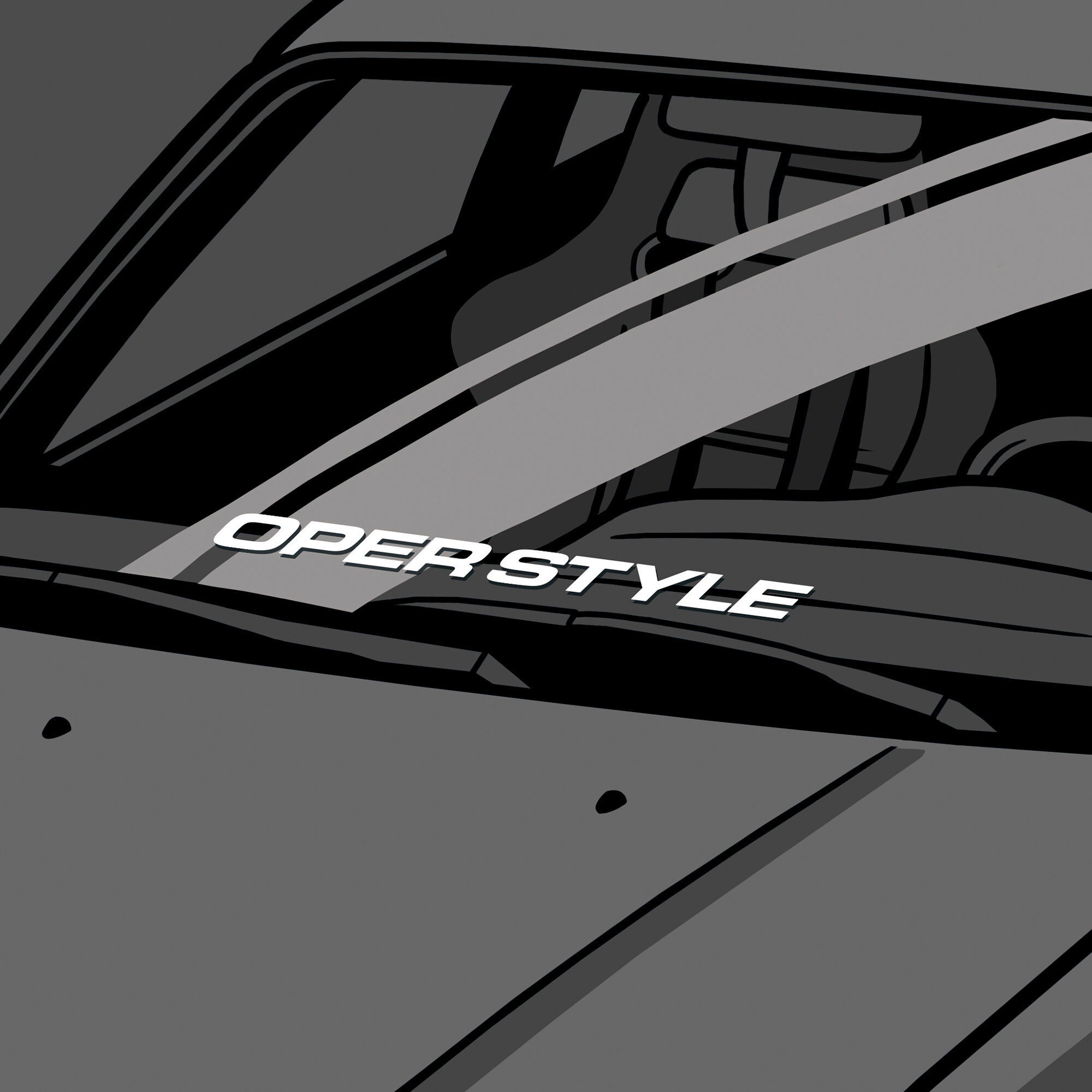 Белый стикер на стекло Oper Style 60x12 см / Resource Stickers