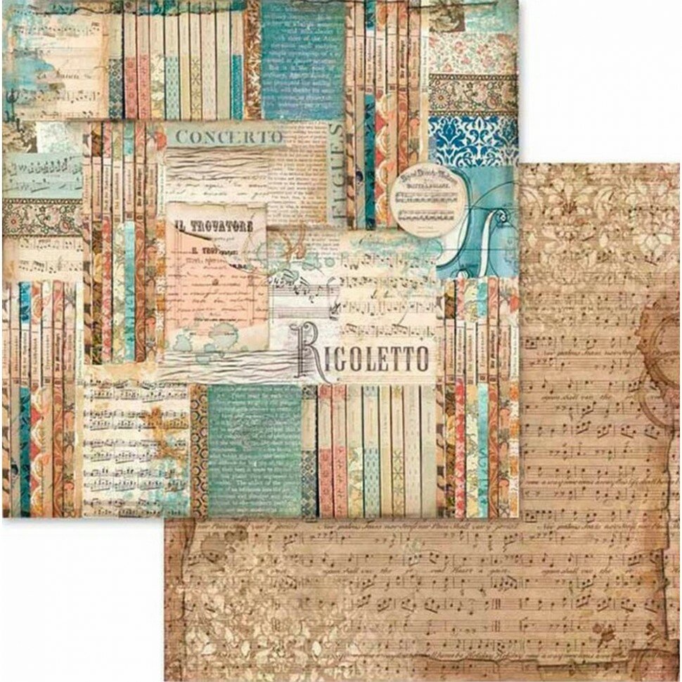 #SBB564 Бумага двухсторонняя для скрапбукинга "Музыка, риголетто" 30.5 х 31.5 см Stamperia 1 лист