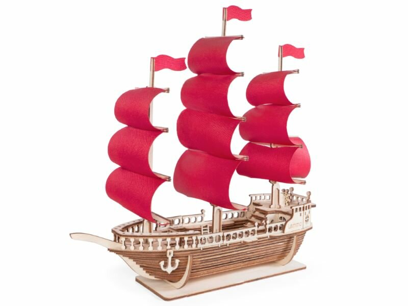 Деревянный конструктор Lemmo корабль «ламар», 87 деталей, LM-0145