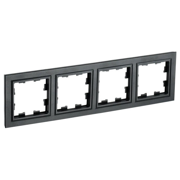 Рамка пластик 4 поста IEK BRITE BR-M42-K02 РУ-4-БрЧ черный