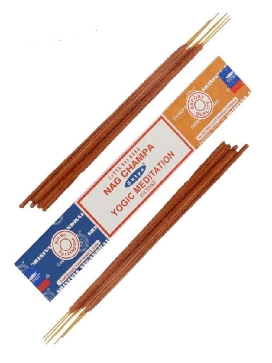 Индийские благовония Satya Combo Nag Champa + Yogic Meditation (Комбо Наг Чампа + Йога Медитация) 16гр