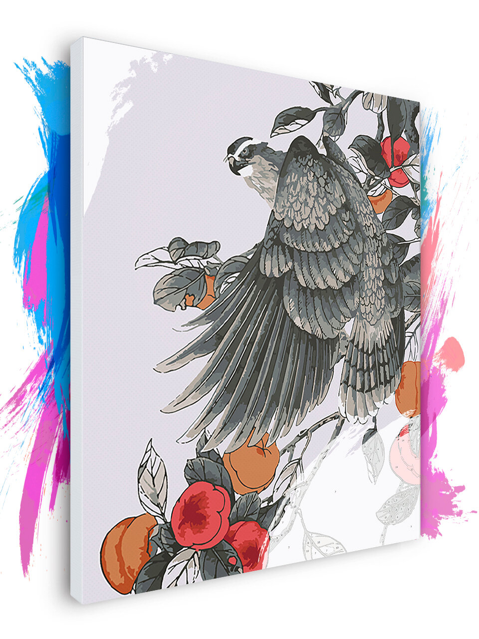 Картина по номерам на холсте Орел с персиками, 40 х 50 см