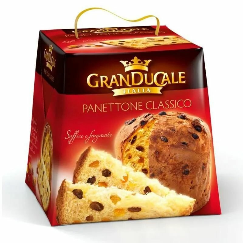 Панеттоне GRAN DUCALE, с изюмом, цукатами, натуральный продукт, 500 г