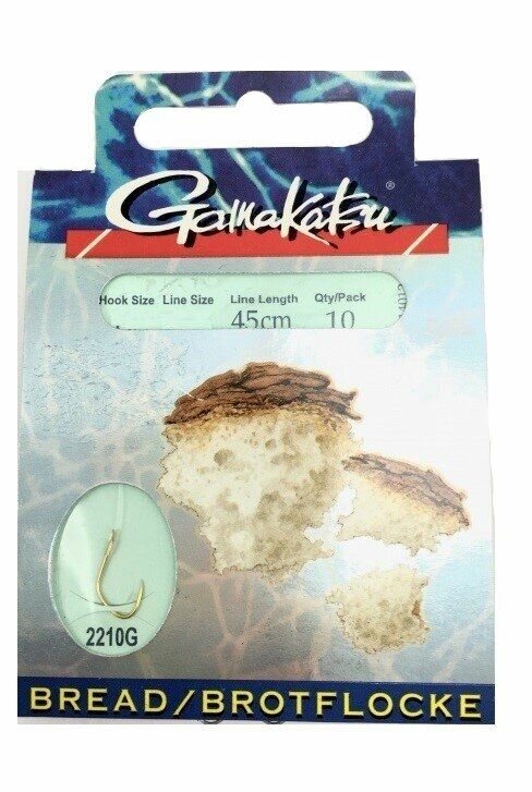 Крючок с поводком для рыбалки Gamakatsu BKS-2210G (BREAD) №14, леска 0,12mm - 45cm ( упк. по 10шт.)
