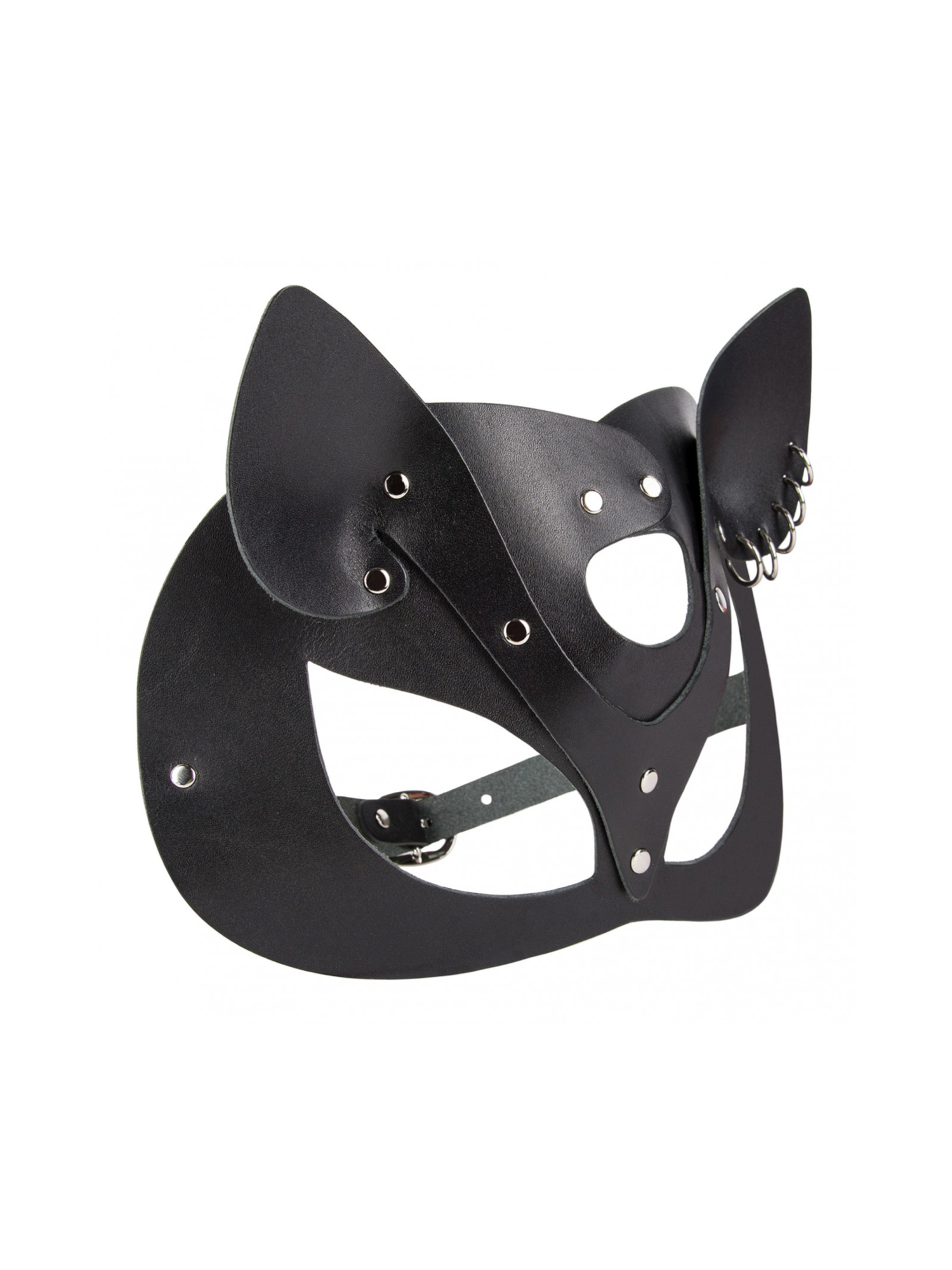 Маска лисы празднична черная из натуральной кожи от Fire Horse