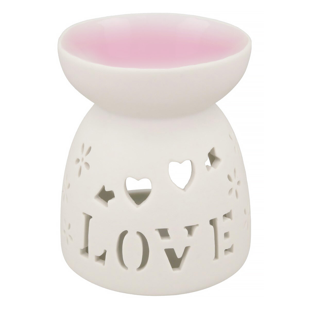 Аромалампа белая матовая, LOVE (керамика, 9 х 7,5 см.), 1 шт.