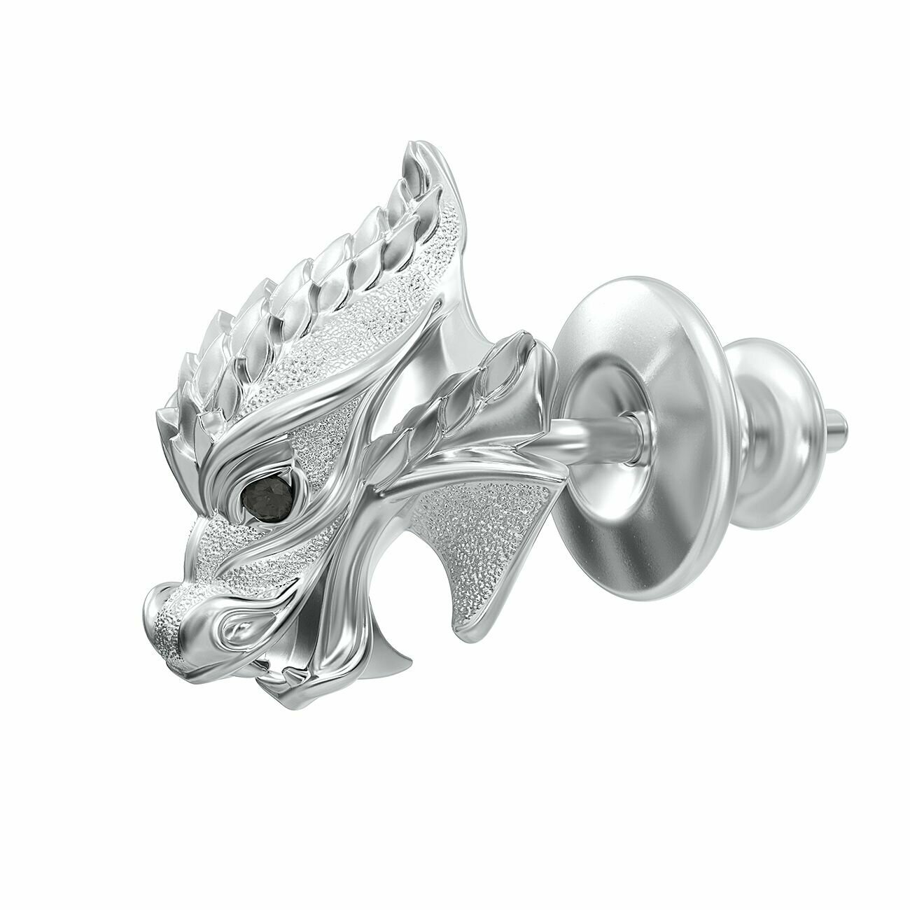 Моносерьга, белое золото, 585 проба, родирование, бриллиант