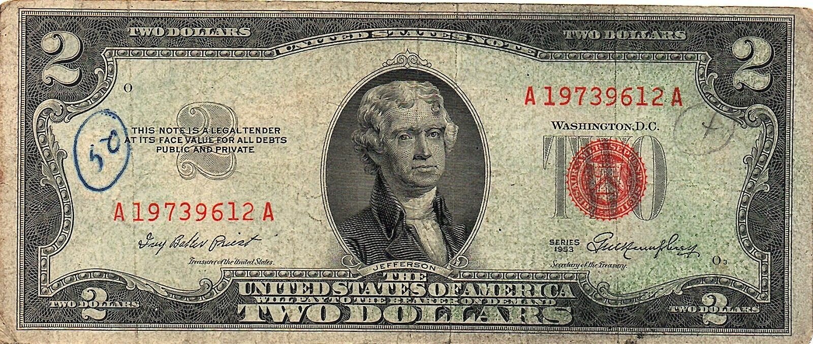 2 доллара 1953 год США 19739612
