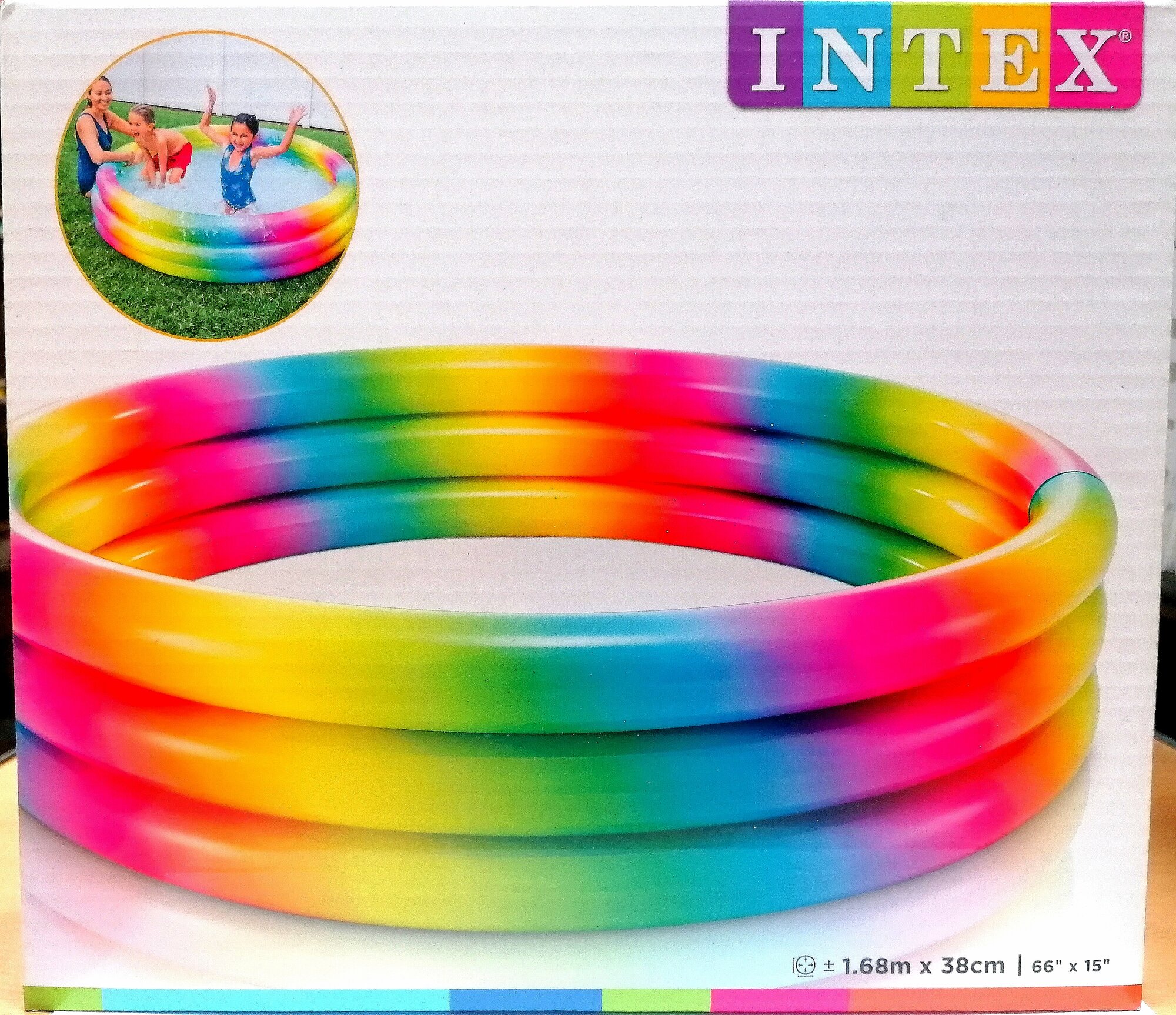 Бассейн детский INTEX 58449NP 168 х 38 см Радуга