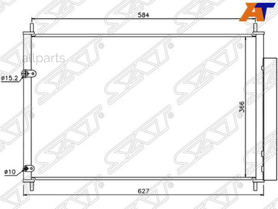 SAT ST-TY29-394-0 Радиатор кондиционера Toyota Allion (T260) 07-21 / Avensis (T270) 08-18 / Corolla (E150, E180, E120) 0